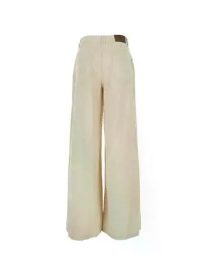 Brunello Cucinelli Beige Corduroy Monili Chain Trousers