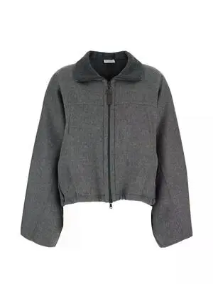 Brunello Cucinelli Monili-embellished Zip-up Jacket - Grey