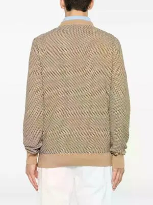 BOSS Geometric Pattern Crew Neck Sweater