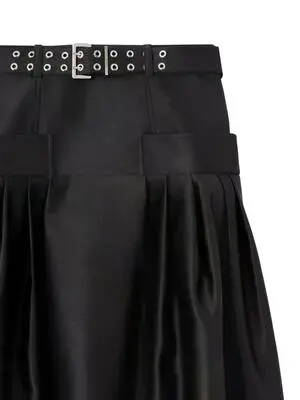 GANNI Belted Pleated Midi Skirt