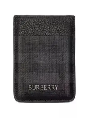 Burberry City Check Magnetic Card Case - Grey