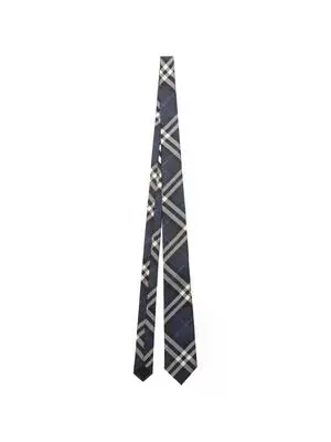 Burberry Check Silk Twill Tie - Blue