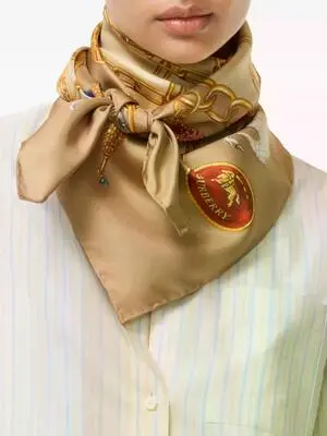 Burberry Check Charm Silk Scarf
