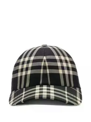 Burberry Check Cotton Baseball Cap - Black