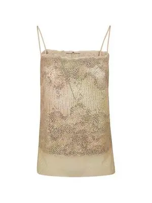 Ermanno Scervino Embellished Square Neck Top