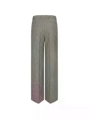 SITUATIONIST Check-pattern Wool Tailored Trousers