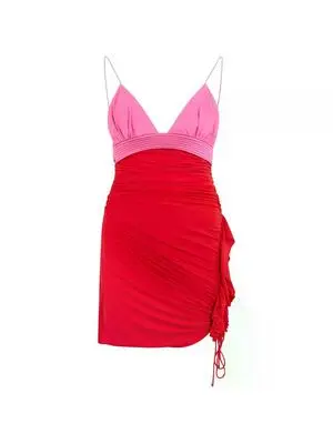 Roberto Cavalli Ruched Detail Dress - Red