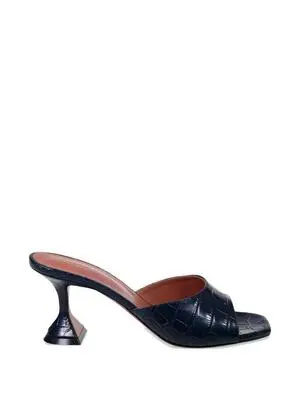 Amina Muaddi Lupita Croc-effect Leather Sandals - Blue