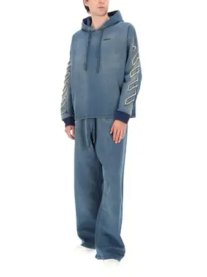 Off-White Distressed Diag Slouchy Jeans