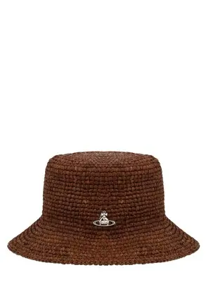 VIVIENNE WESTWOOD Raffia Bucket Hat - Brown