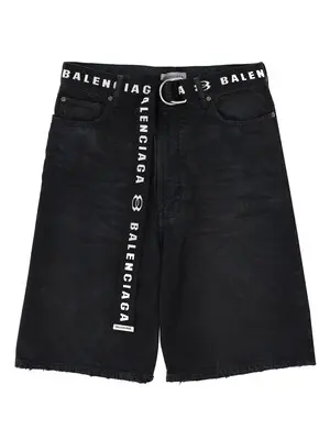 Balenciaga Belted Denim Shorts