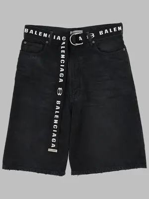 Balenciaga Belted Denim Shorts