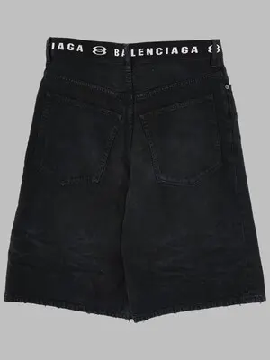 Balenciaga Belted Denim Shorts