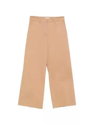 NINA 14.7 Cropped Wide-leg Trousers - Brown