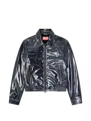 DIESEL® Patent Leather Shirt Jacket - Grey