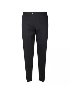 BARBA NAPOLI Pressed Crease Turn-up Trousers - Blue