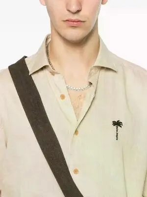 Palm Angels Logo-embroidered Linen Shirt