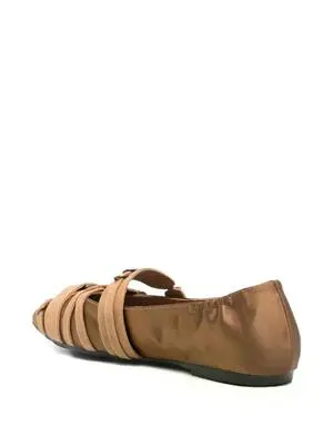 Ash Buckled Pointed-toe Ballet Flats
