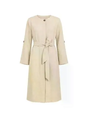Max Mara Belted Linen Midi Dress