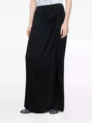 MAISON MARGIELA Maxi Skirt With Draped Detailing - Black