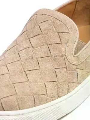 POCHE PARIS Woven Suede Loafers