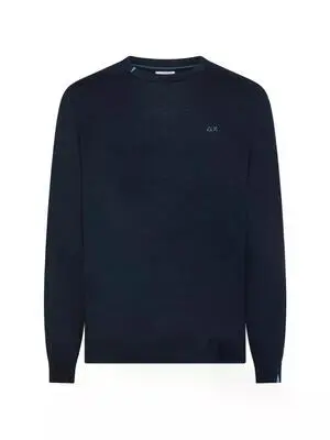 SUN 68 Embroidered Logo Crew Neck Jumper