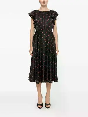 NISSA Floral Print Midi Dress