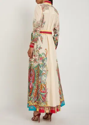 Etro Printed Belted Cotton-poplin Midi Shirt Dress - Multicoloured