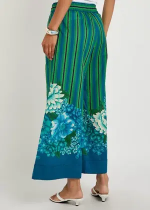 ALEMAIS Alémais Printed Cotton Wide-leg Trousers