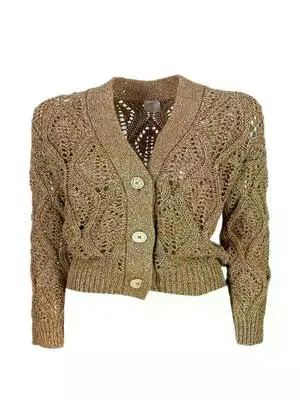 Eleventy Sequin-embellished Open-knit Cardigan