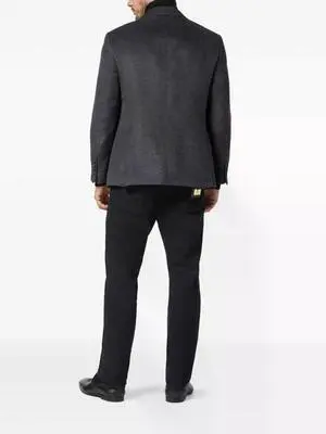 BILLIONAIRE Logo-embroidered Single-breasted Blazer - Grey