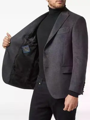 BILLIONAIRE Logo-embroidered Single-breasted Blazer - Grey