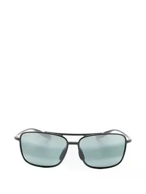 Maui Jim Double-bridge Rectangle-frame Sunglasses - Black