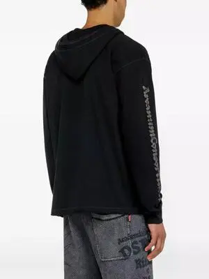 DIESEL® Embroidered Patch V-neck Hoodie
