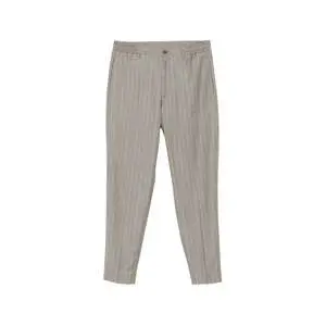 Tagliatore Tailored Pinstriped Virgin Wool Blend Trousers - Gray