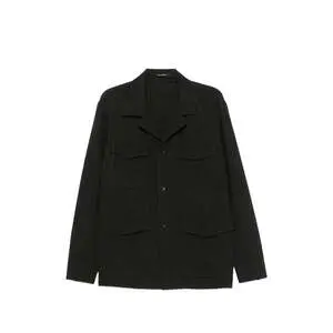 Tagliatore Virgin Wool Blend Shirt Jacket - Black