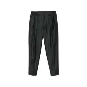 Tagliatore Grey Pinstripe Tailored Wool Trousers - Gray