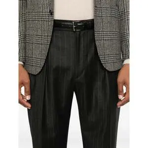 Tagliatore Grey Pinstripe Tailored Wool Trousers