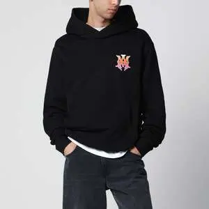 Amiri Hooded Cotton Sweatshirt With Contrast Logo - Black