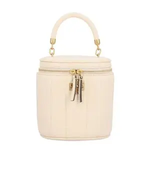Tory Burch Logo Plaque Leather Cylinder Bag