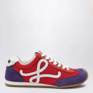 Loewe Ballet Runner 2.0 Suede And Mesh Sneakers - Red