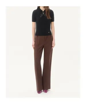 Valentino Garavani Vlogo Signature Knitted Top With Polka Dot Scarf Detail - Black