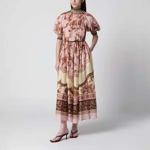 Zimmermann Purple Aster Puff-sleeve Maxi Dress - Multicolor
