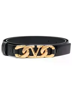 Valentino Garavani V-logo Chain Belt - Black