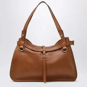 Miu Miu Calfskin Crossbody Bag With Embossed Logo - Brown
