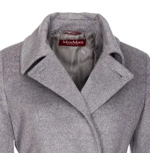 Max Mara Belted Double-breasted Coat - Gray