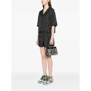 Amiri Leather Bandana Print Top Handle Bag - Black