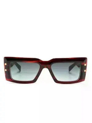 Balmain Imperial Rectangle-frame Sunglasses - Brown