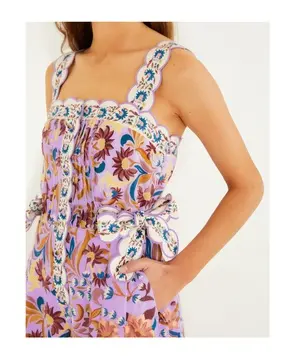 Farm Rio Floral Scalloped Mini Dress
