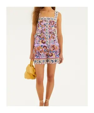 Farm Rio Floral Scalloped Mini Dress